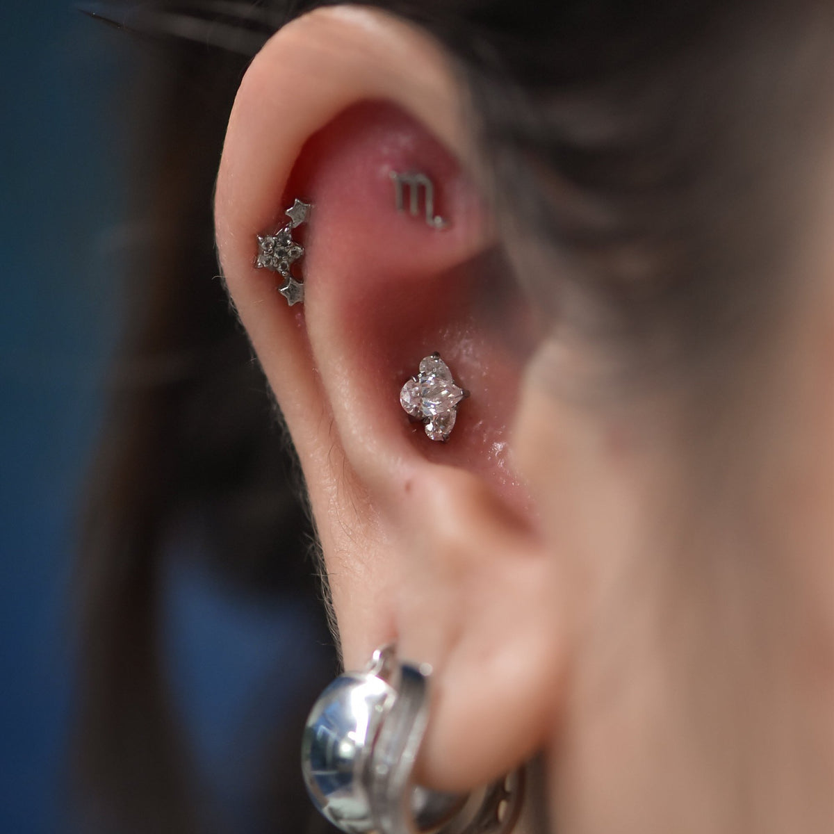 Neometal Titanium Pear Cut Gem Fan Cluster Threadless End – Piercing ...