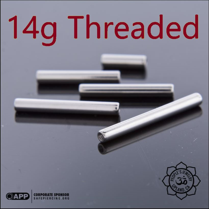 14G People's Titanium Threaded Straight Shaft – Piercing Day Studio