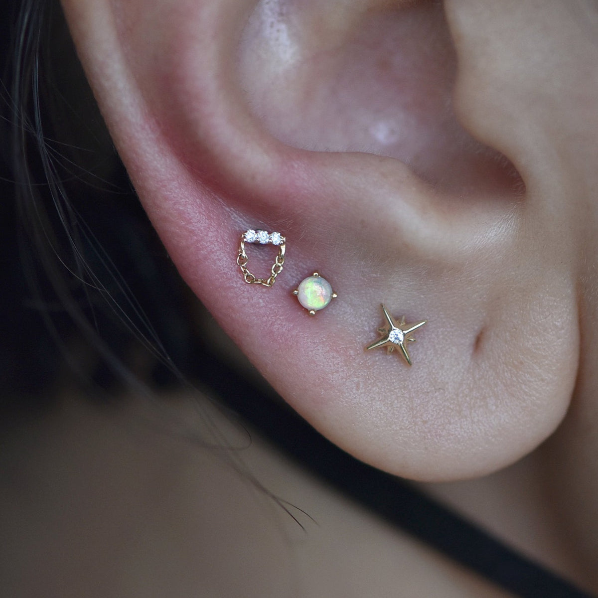 Mini Major w/ Chain Threadless End – Piercing Day Studio