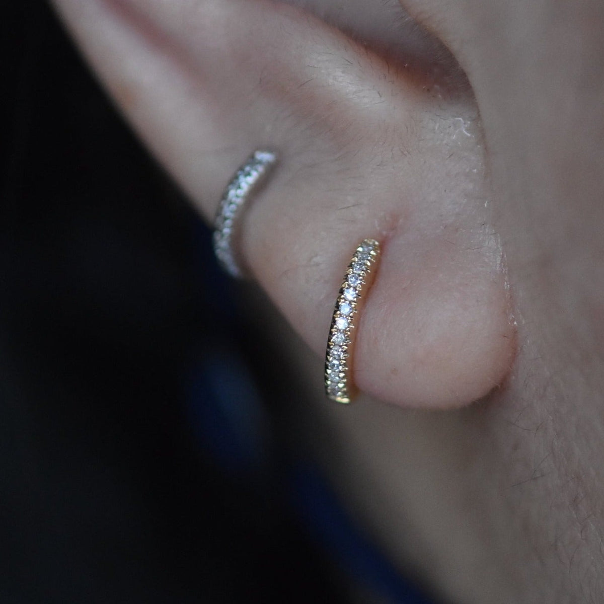 Modern Mood Diamond Pavé Huggie – Piercing Day Studio